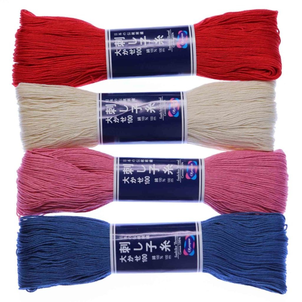 Olympus Sashiko Thread Solid Color, 100m skein - Affordable Kind Craft
